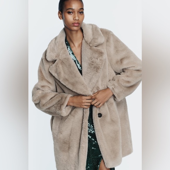 Zara | Jackets & Coats | Zara Faux Fur Coat | Poshmark